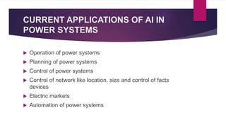 Artificial intelligence in power systems | PPTX