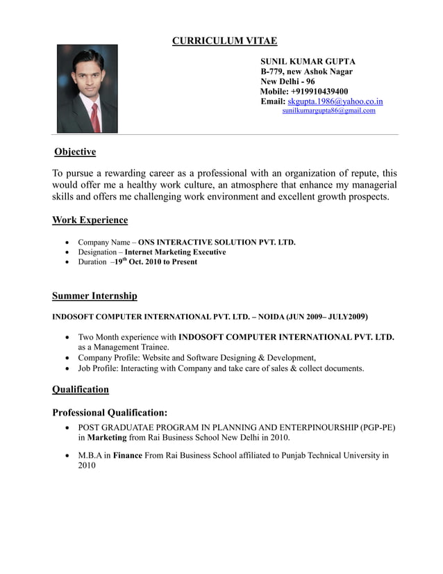Sunil cv. | PDF