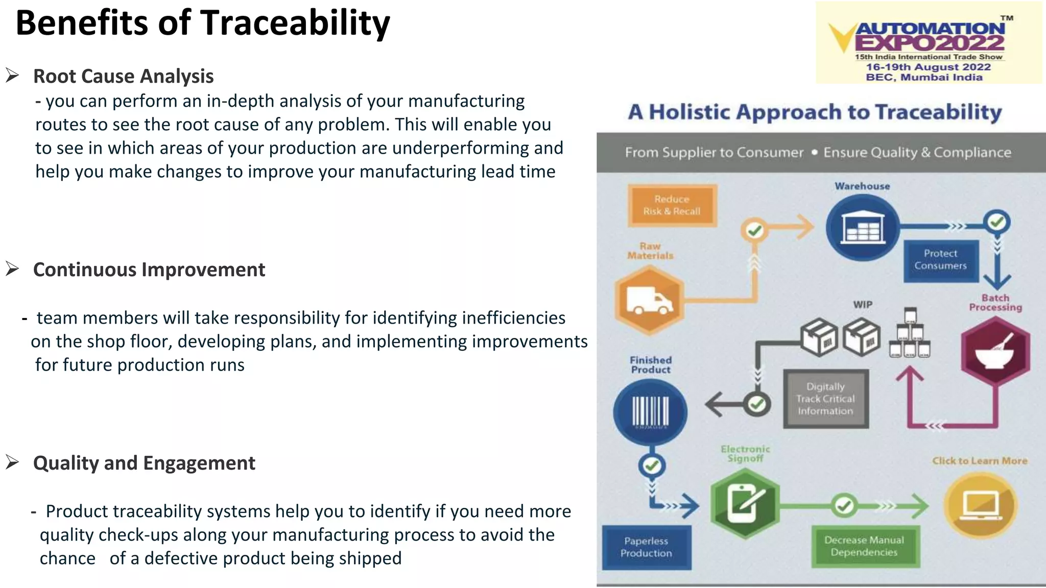 Sunil David Presentation on Traceability-automation expo 22.pptx