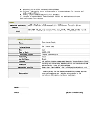 Sunil dotnetresume | PDF