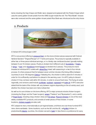 KFC analysis | DOCX | Food Industry | Industries