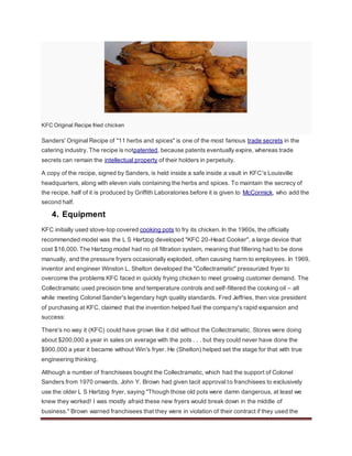 KFC analysis | DOCX | Food Industry | Industries