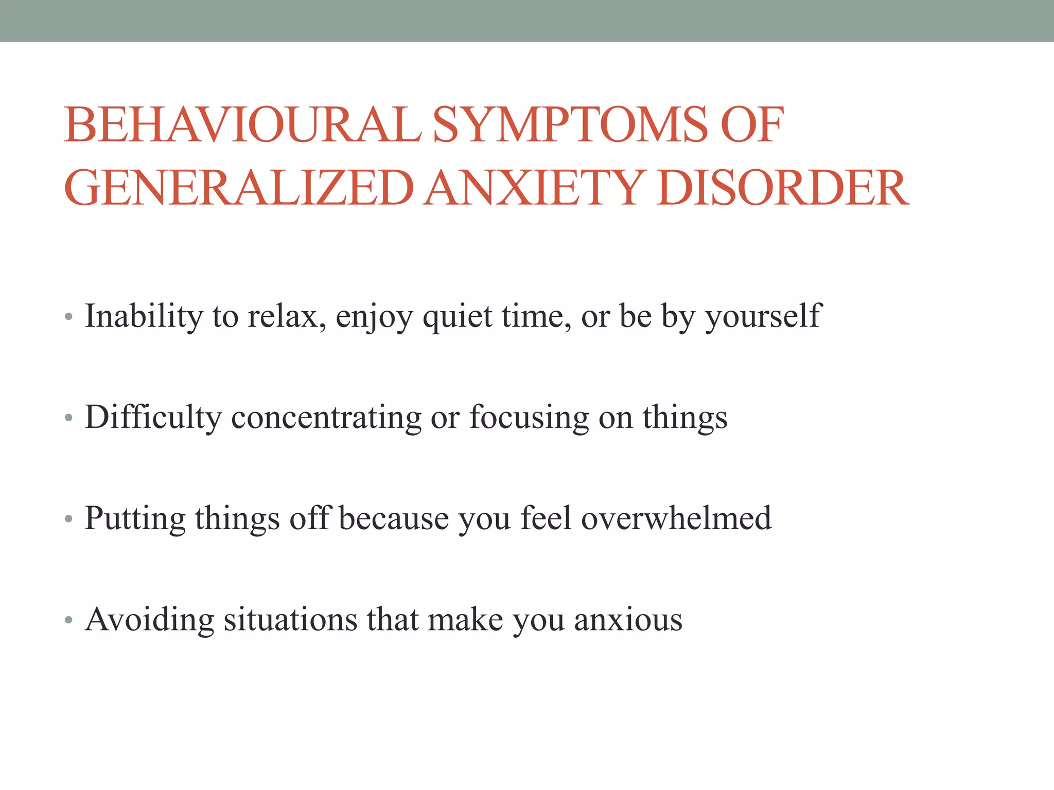 GENERALISED ANXIETY DISORDER | PPTX
