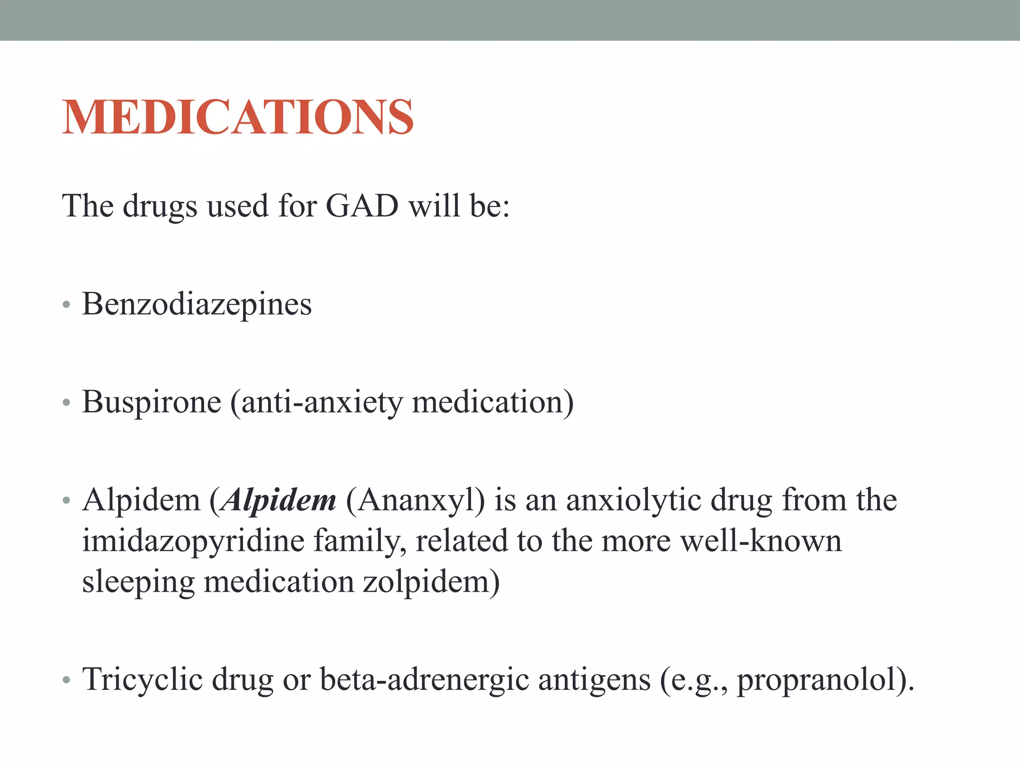 GENERALISED ANXIETY DISORDER | PPTX