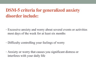 GENERALISED ANXIETY DISORDER | PPTX