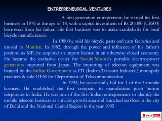 Sunil Mittal Biography | PPT