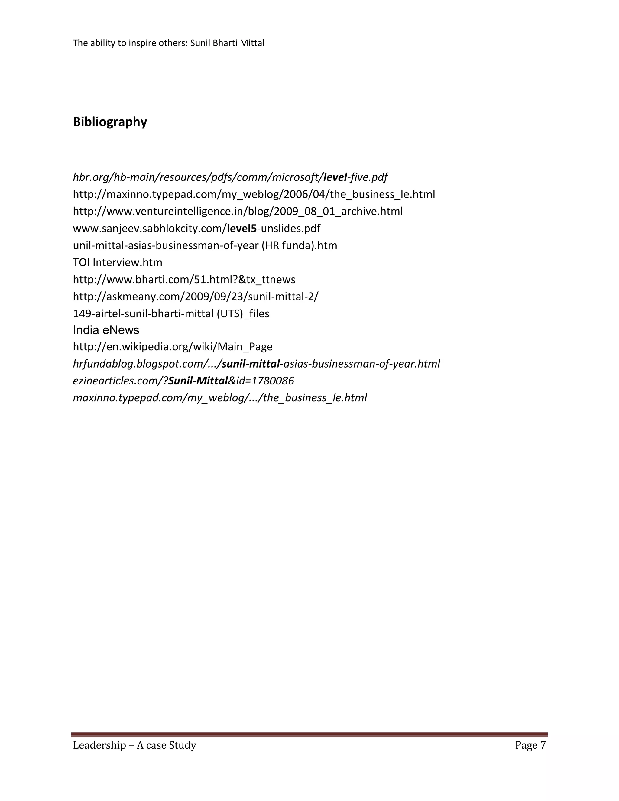 Sunil mittal case study (developed by ranjan shetty) | DOCX | Telecommunications Industry ...