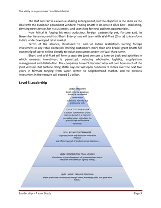 Sunil mittal case study (developed by ranjan shetty) | DOCX | Telecommunications Industry ...