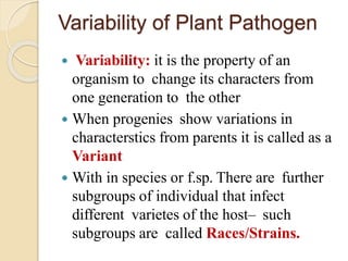Variability in Plant Pathogens | PPTX