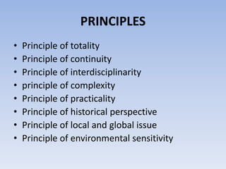 objectives and principles of environmental education | PPTX