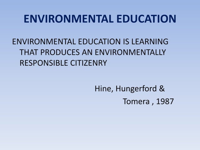 objectives and principles of environmental education | PPTX ...