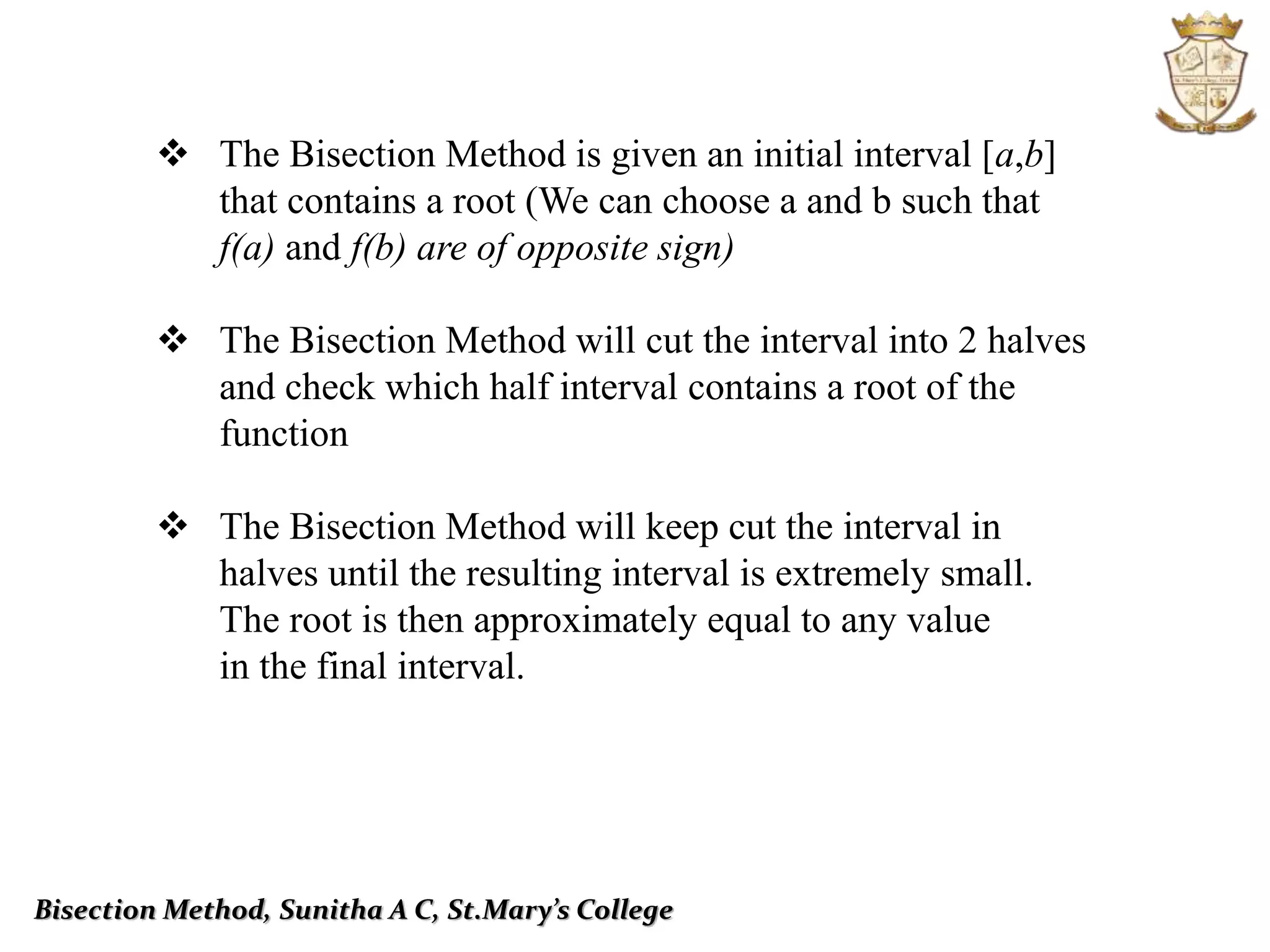 BISECTION METHOD | PPTX