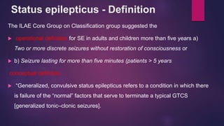 status epilepticus presentation | PPTX
