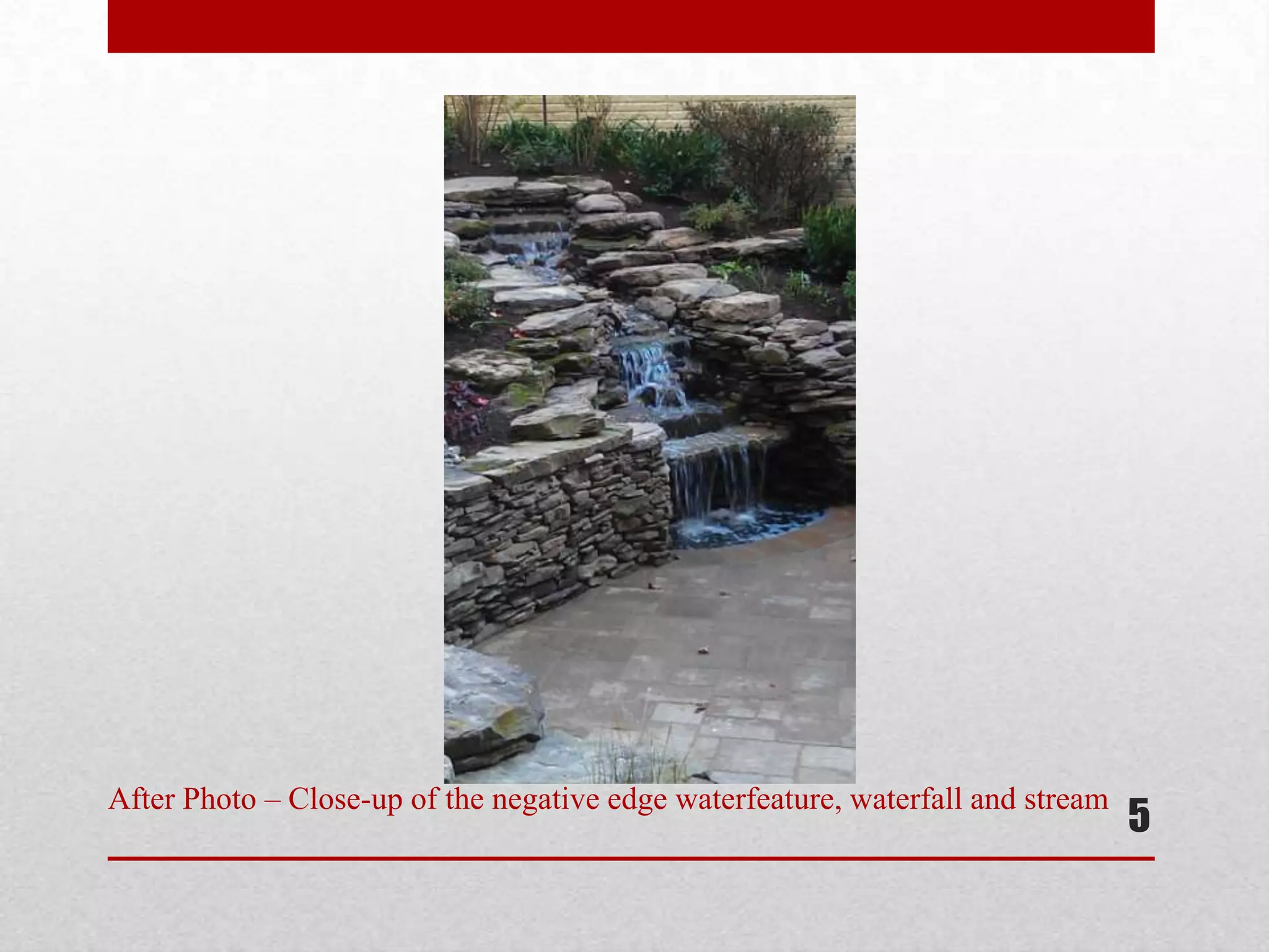 Sunken patio with negative edge waterfeature | PPTX