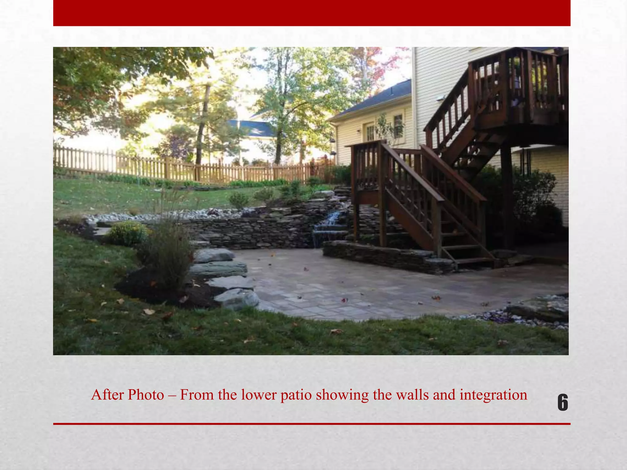 Sunken patio with negative edge waterfeature | PPTX
