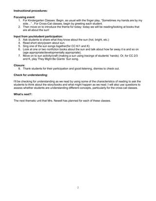 Thematic Lesson: The Sun | PDF