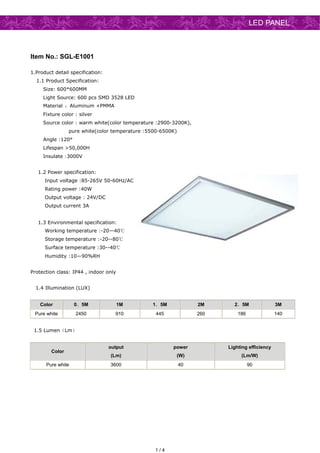 LED Panel Ceiling Lights | PDF