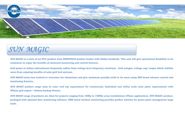 SUN MAGIC - Enertech | PPT