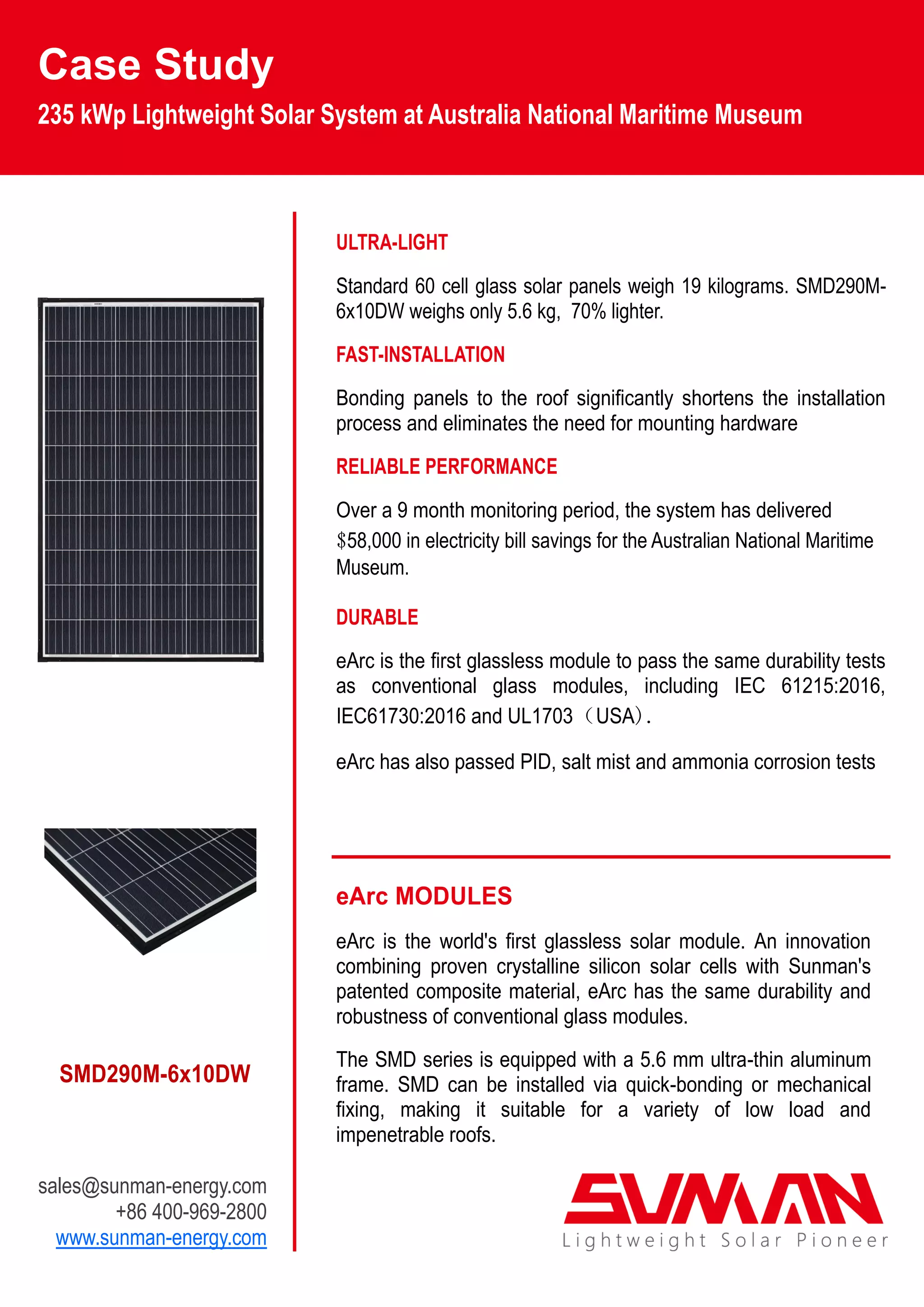 Sunman Energy Lightweight Solar Case Study - Australia National ...