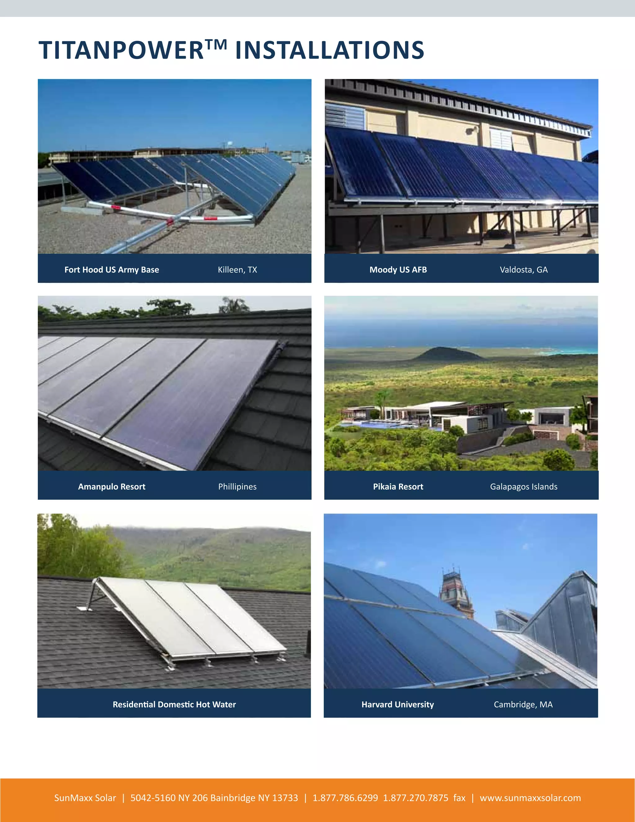 SunMaxx TitanPower And ThermoPower Solar Collectors | PDF