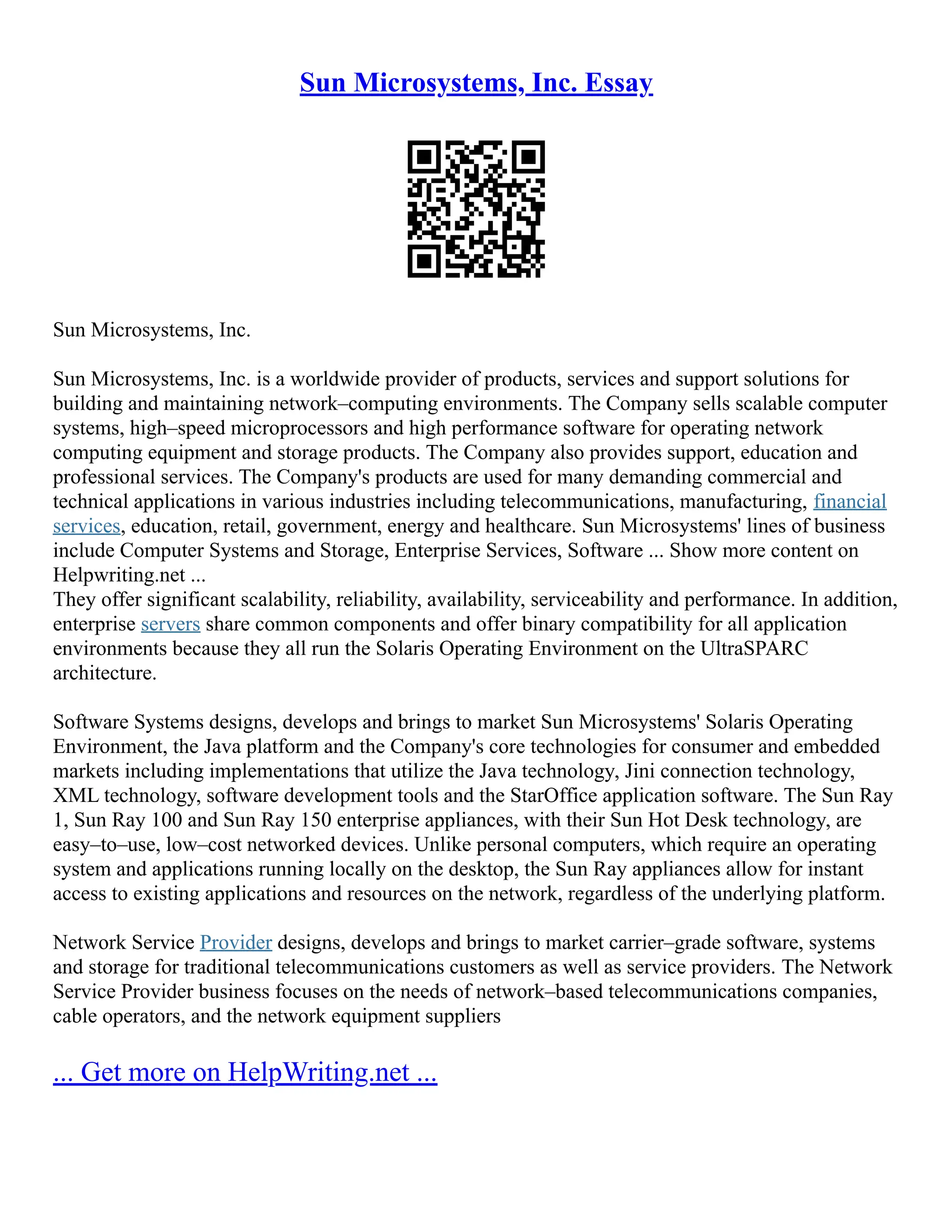 Sun Microsystems | PDF