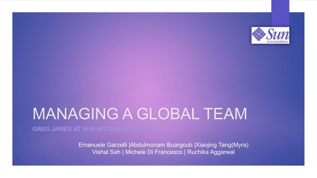 Managing a global team: Sun Microsystems business case | PPTX ...