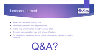 Managing a global team: Sun Microsystems business case | PPTX