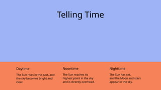 Sun, Moon, Stars and Telling Time Education Presentation in Violet ...