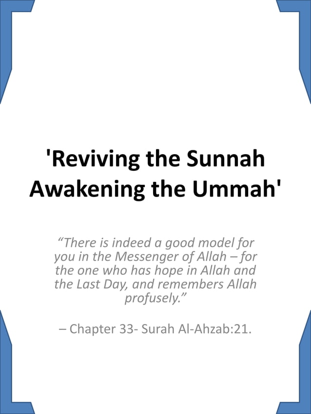 Sunnah of Prophet Muhammad (SWS) | PPSX | Islam | Religion & Spirituality