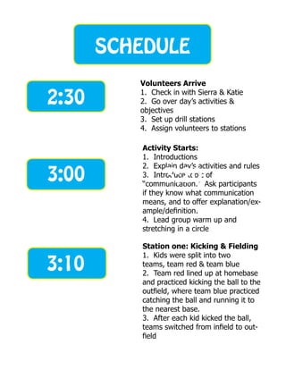 Youth Kickball Program Plan | PDF