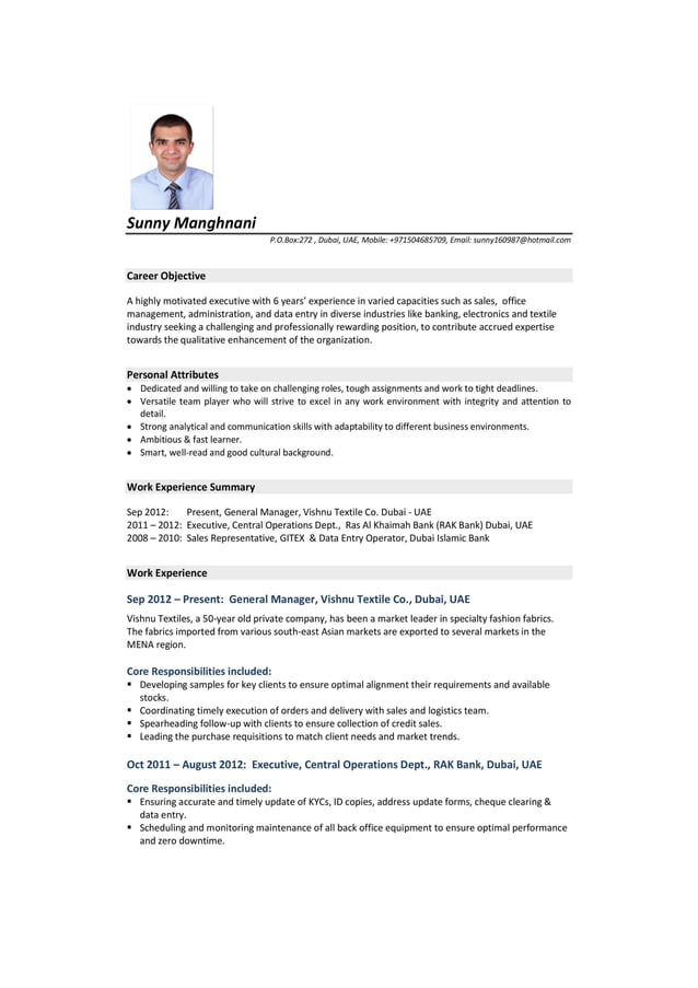Sunny- Resume | PDF