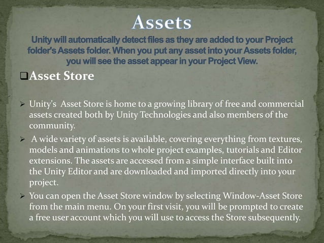 unity gaming programing basics for students ppt | PPT