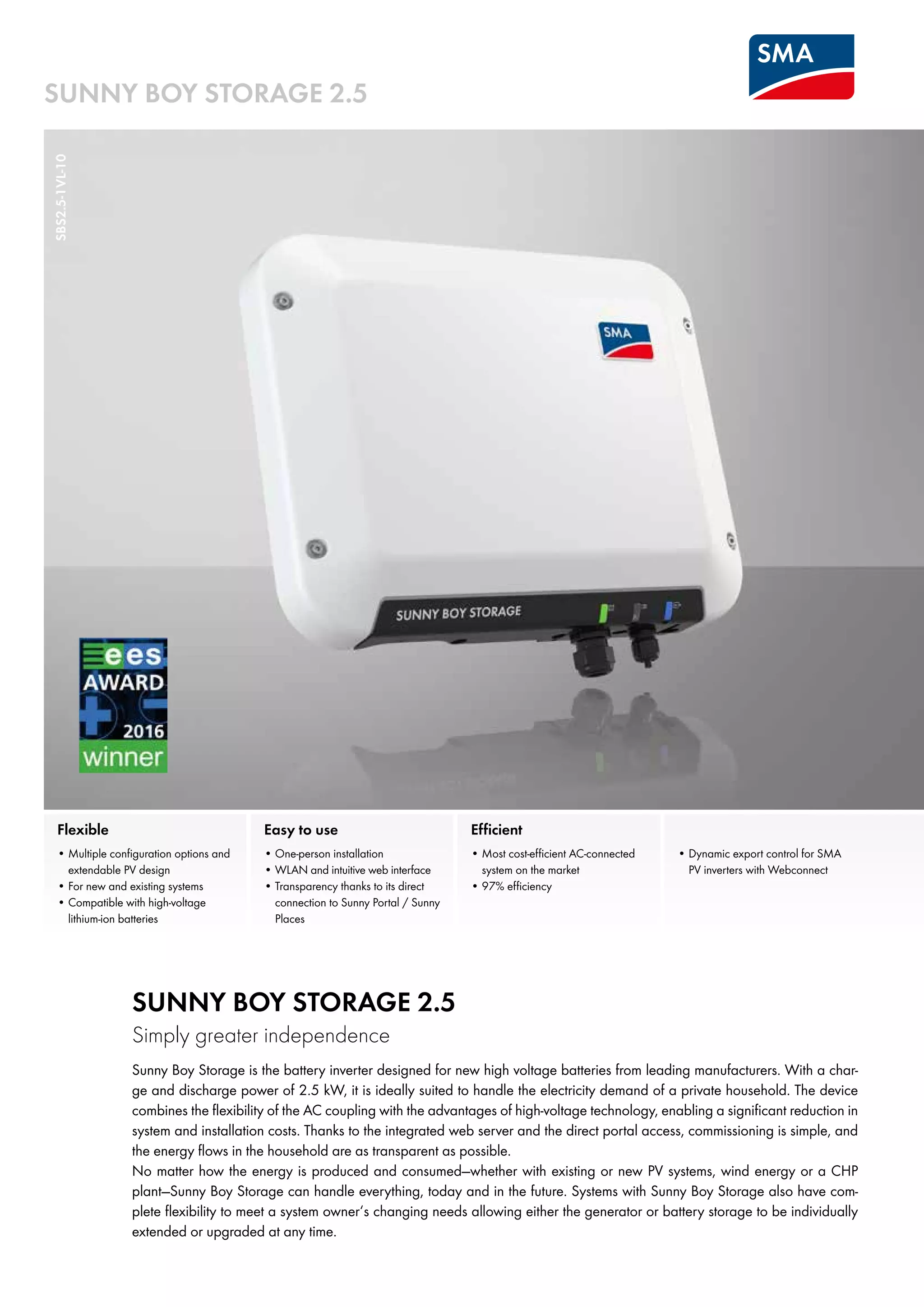 Sunny boy storage 2.5 | PDF