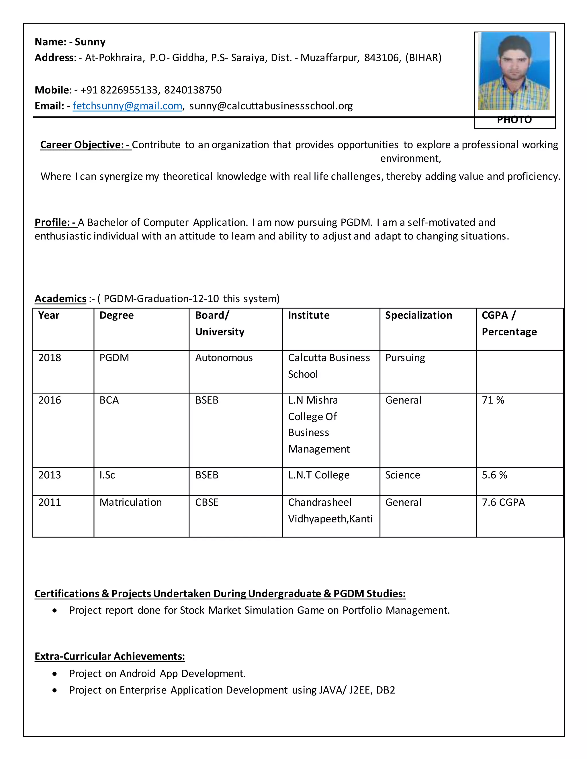 Sunny's resume | PDF