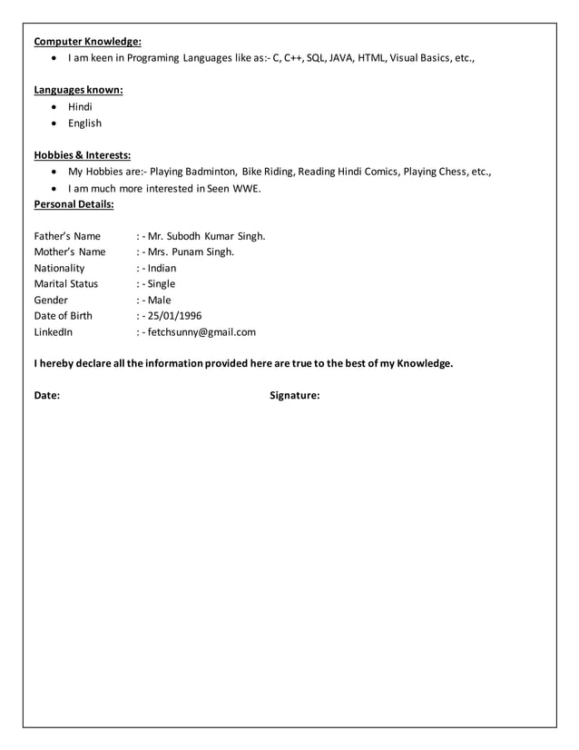 Sunny's resume | PDF