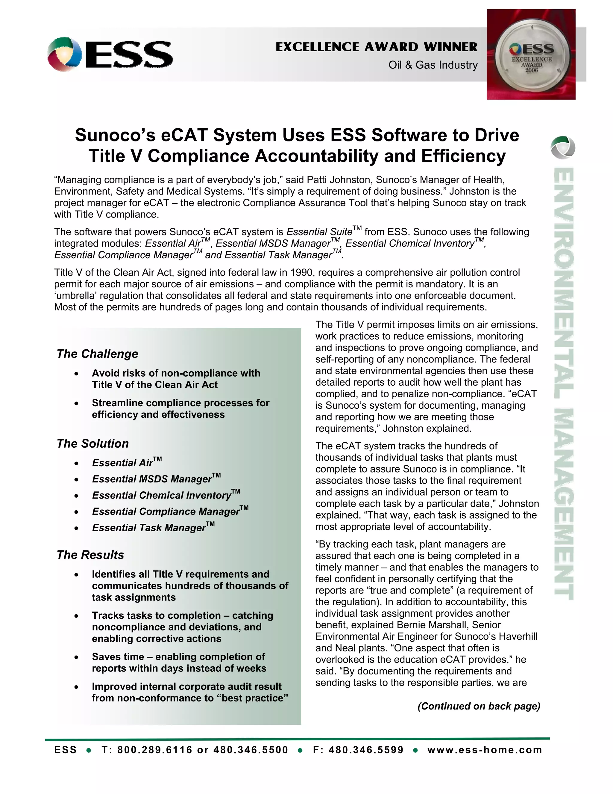 Sunoco Case Study | PDF