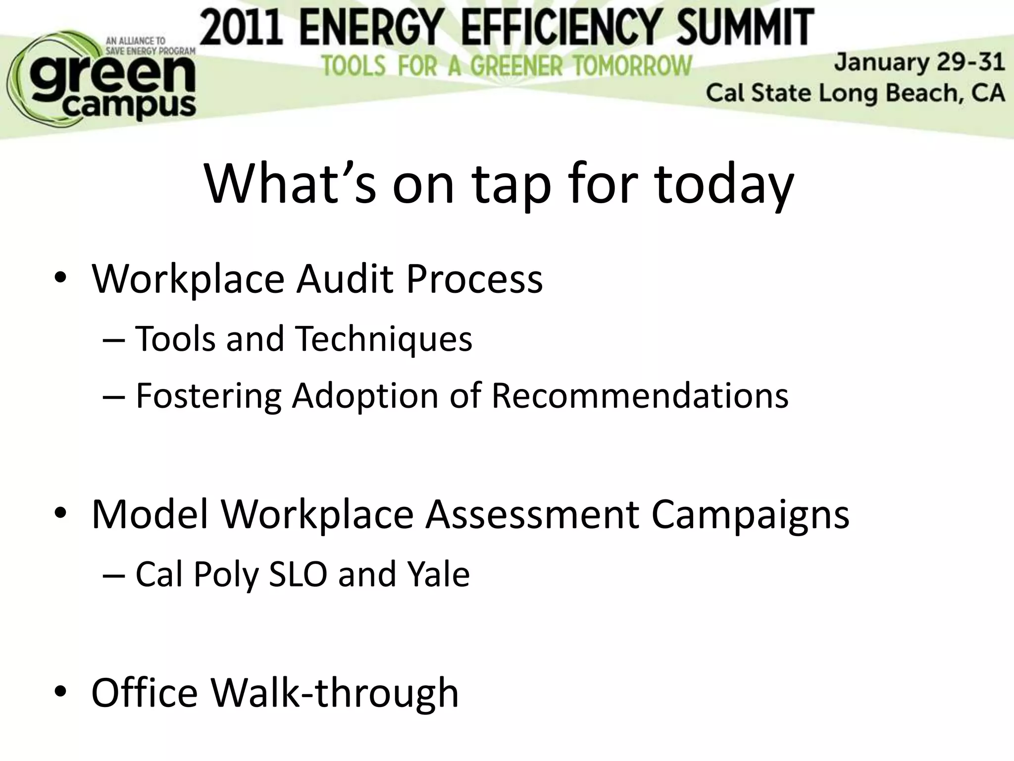 Office Energy Audit: Best Practices in Workplace Assessment | PDF