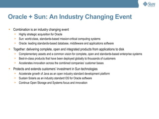 Sun Oracle Presentation | PDF