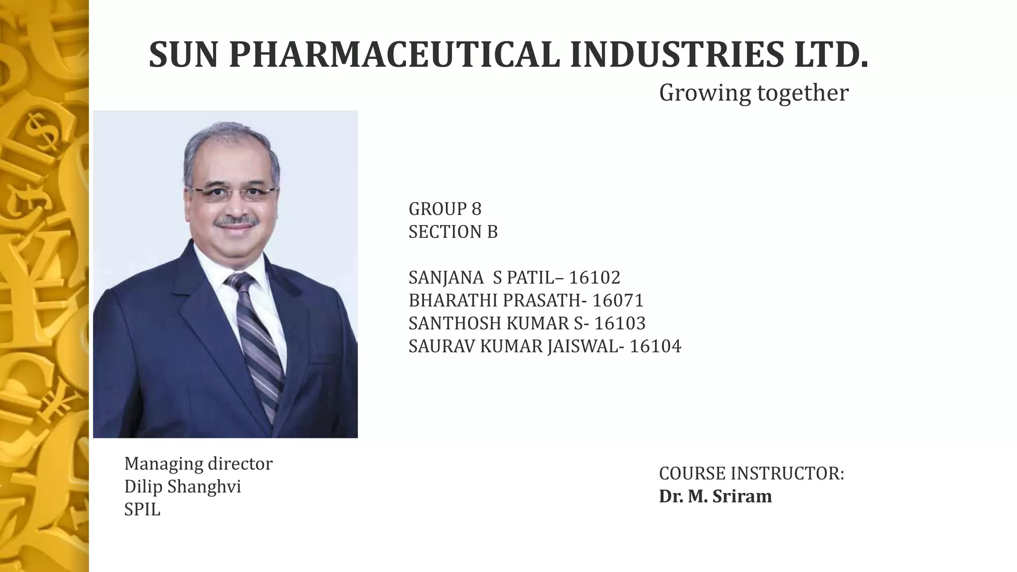 Sun pharma ppt final | PPTX