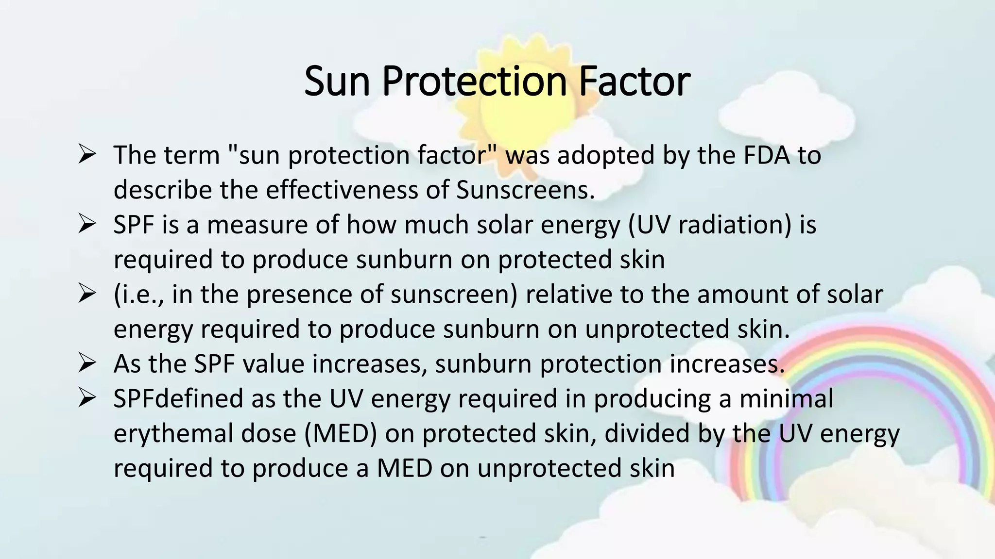 Sun Protection (Classification of Sunscreen and SPF) | PPTX