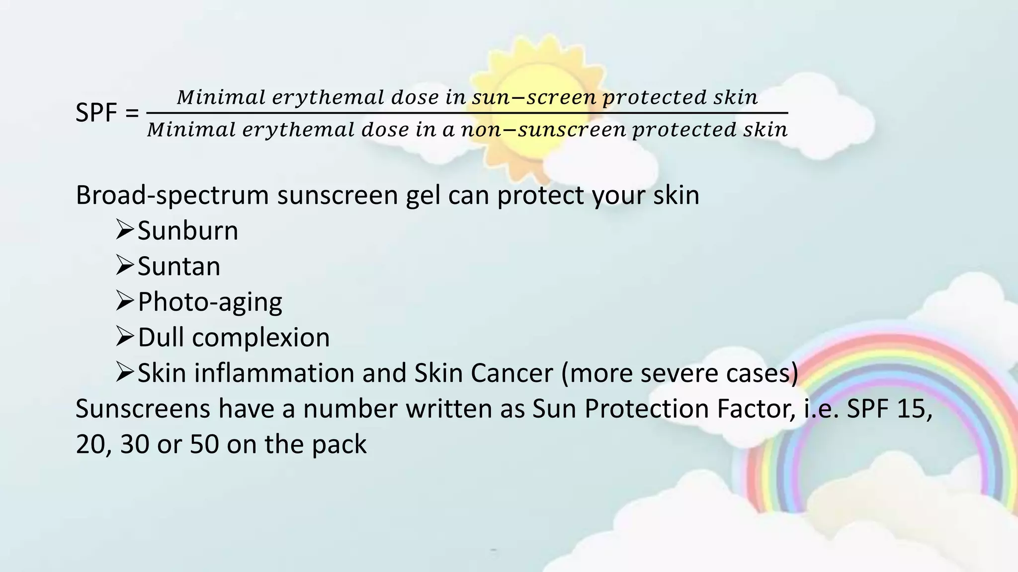 Sun Protection (Classification of Sunscreen and SPF) | PPTX
