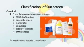 Sun Protection (Classification of Sunscreen and SPF) | PPTX