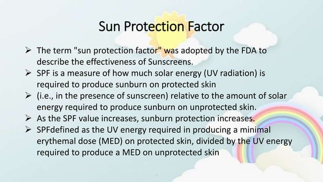 Sun Protection (Classification of Sunscreen and SPF) | PPTX