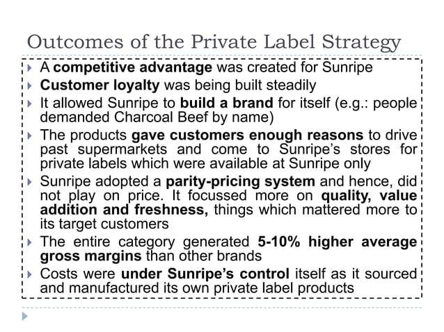 Sunripe Marketplace: A Private Label Strategy | PPT