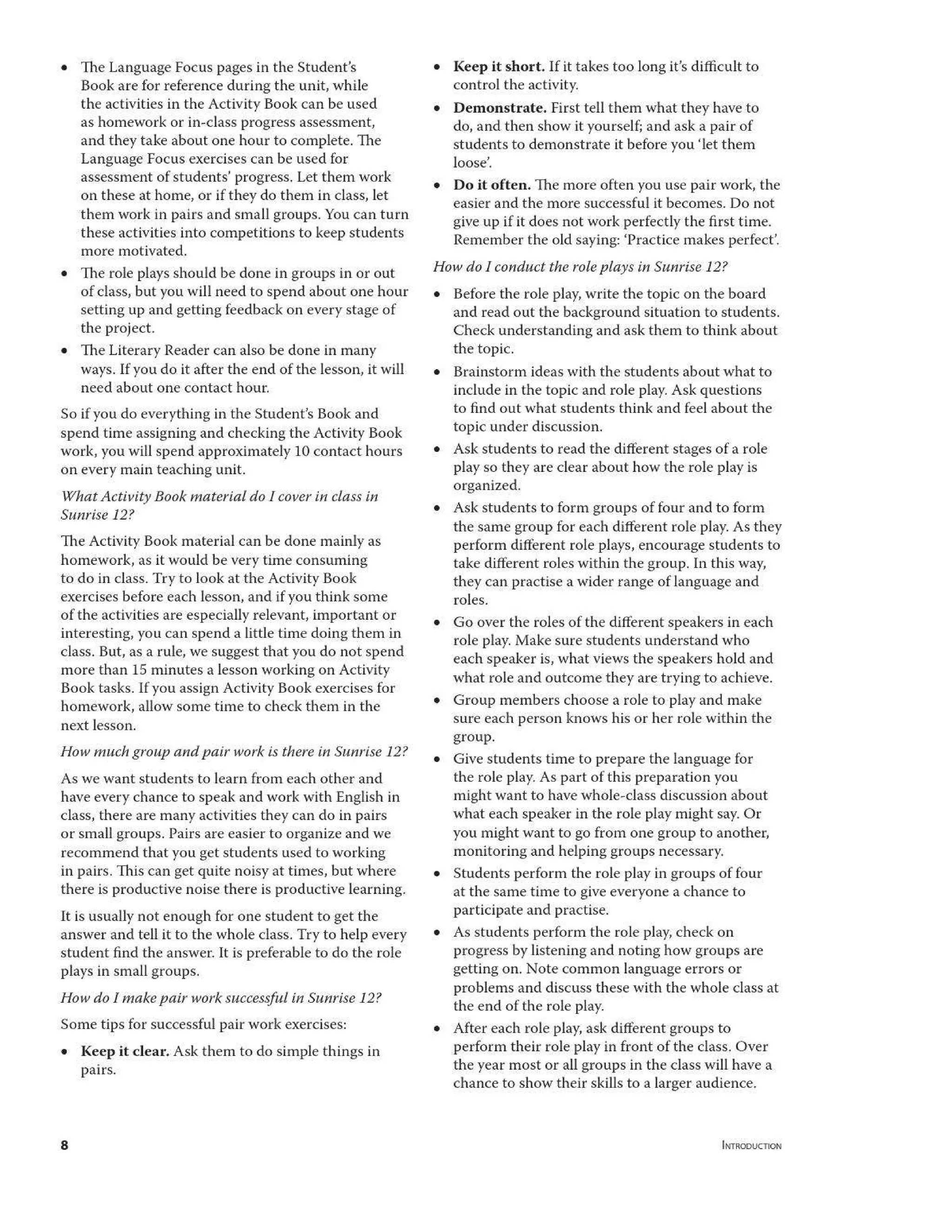 Sunrise 12 Teacher's Book | PDF