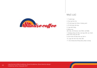 Thiết kế logo Sunrise Coffee guidelines | PDF