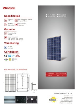 Sunrise solartech 240_wp_poly_nl | PDF