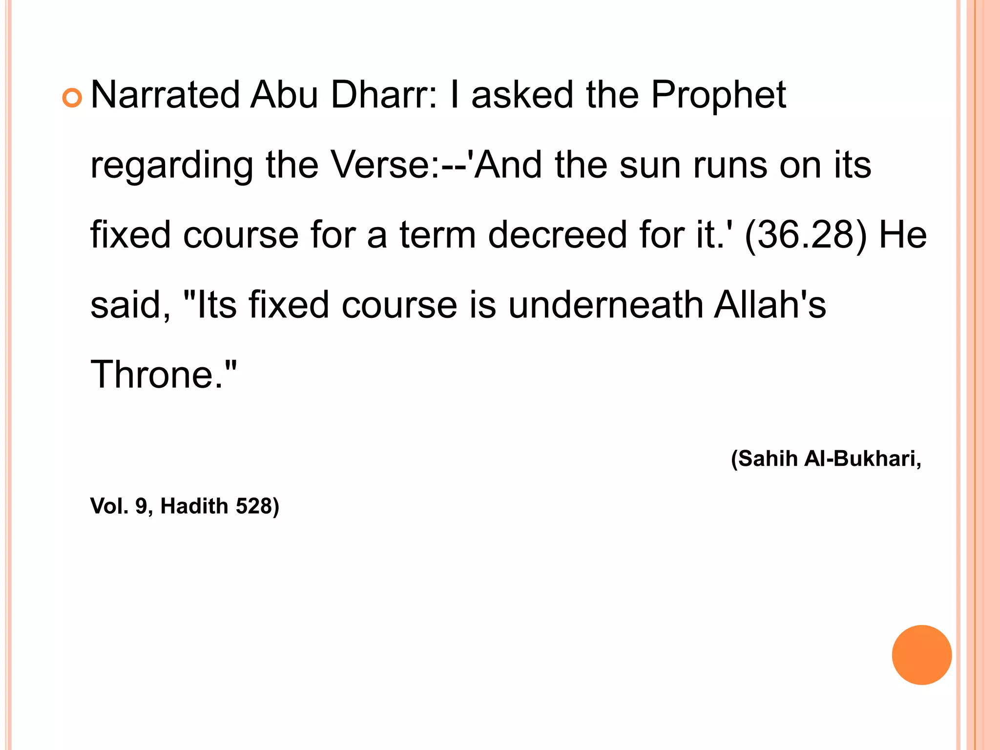 Sun runs on its fixed course | PPT