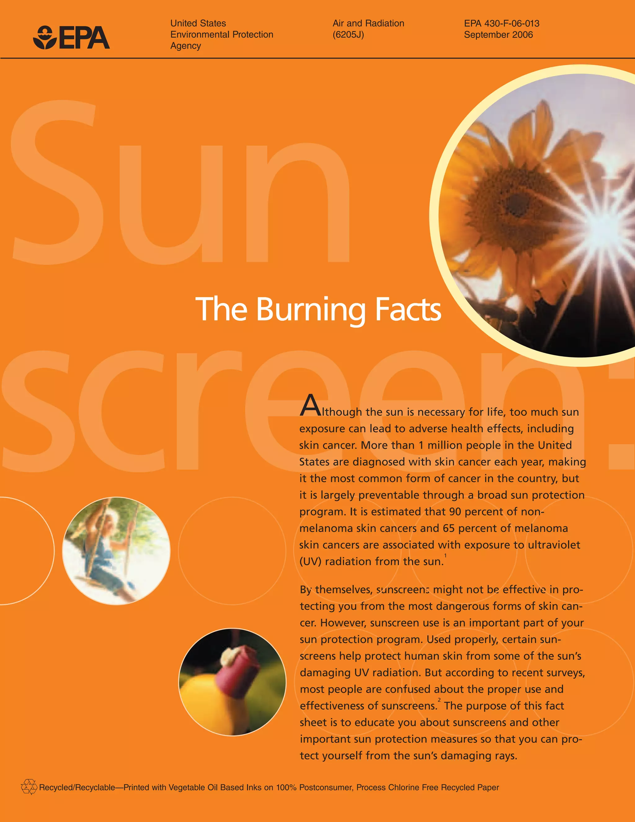 Global Medical Cures™ | SUNSCREEN Facts | PDF
