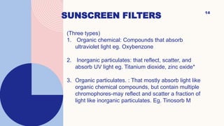 Sunscreen ,sunscreen classification, sunprotection factor(spf) | PPTX